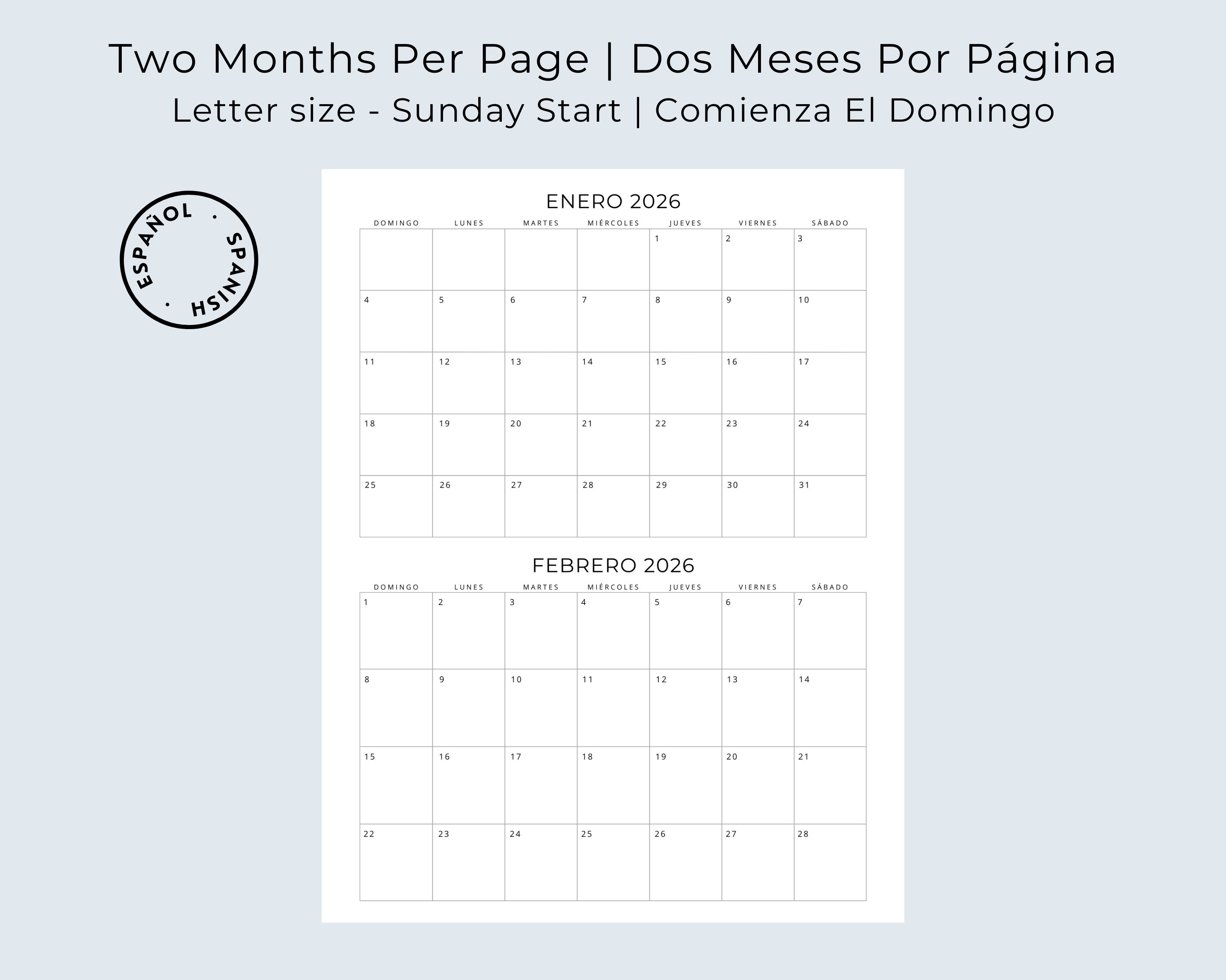 Calendario 2023 2024 2025 2026 2027 Spanish Calendar 5 Years Planner ...