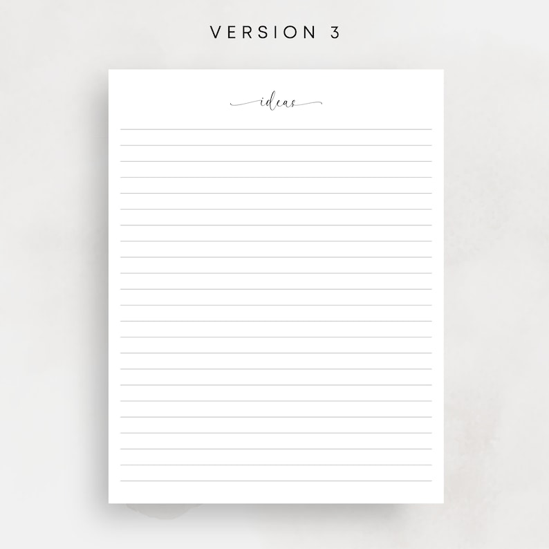 Notes Page Printable Notes Planner Insert Lined Note Paper Planner ...
