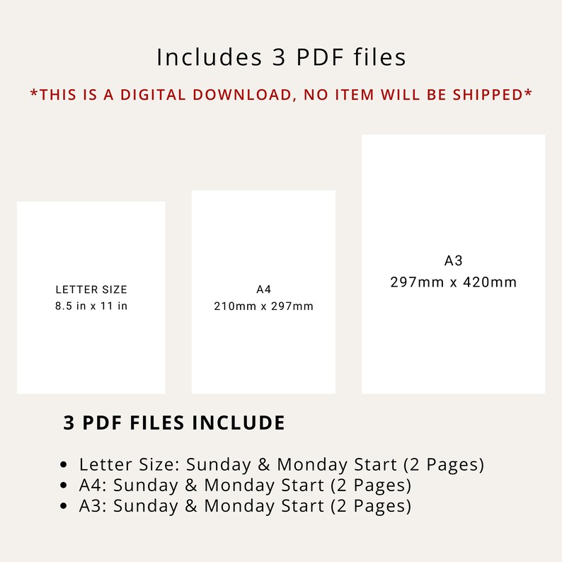 2024 Year Calendar 2024 Calendar Printable 2024 Vertical Calendar 2024 Wall Calendar Minimalist ...