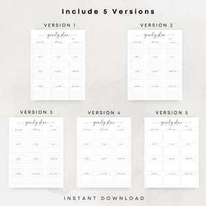 Yearly Planner Yearly to Do List Yearly Tasks Printable Annual ...
