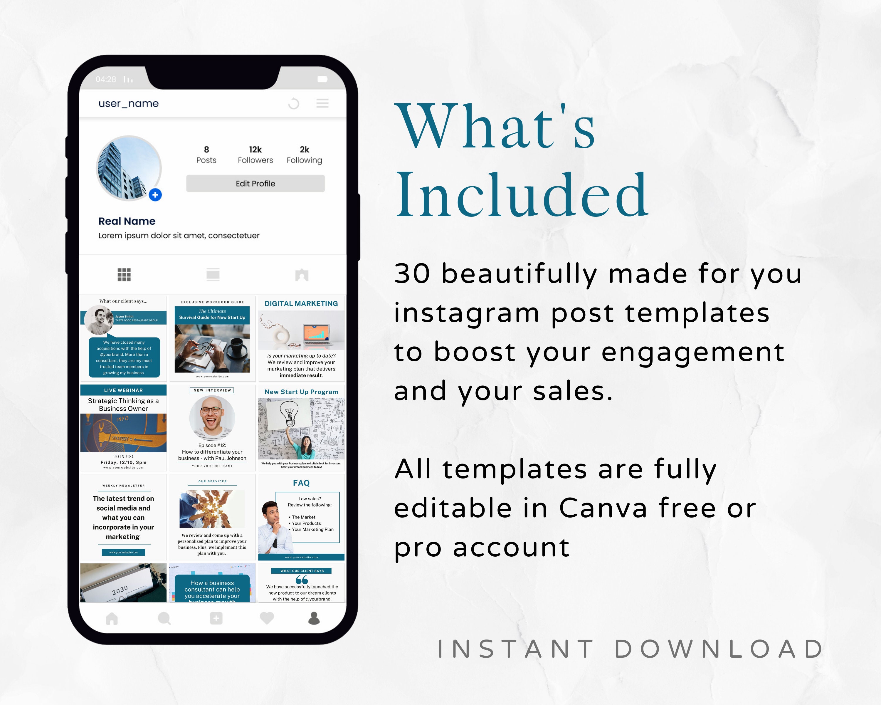 30 Business Development Instagram Post Canva Templates Business ...