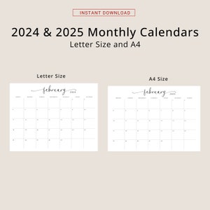 2024 & 2025 Monthly Planner 2024 2025 Calendar Landscape Sunday Start ...