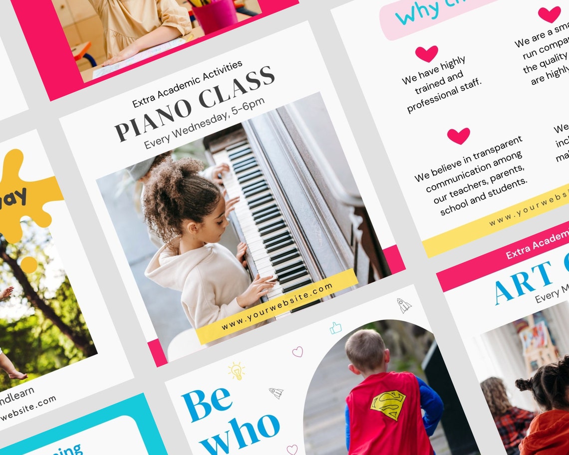 30 Kids Education Facebook Post Canva Template Back to School - Etsy