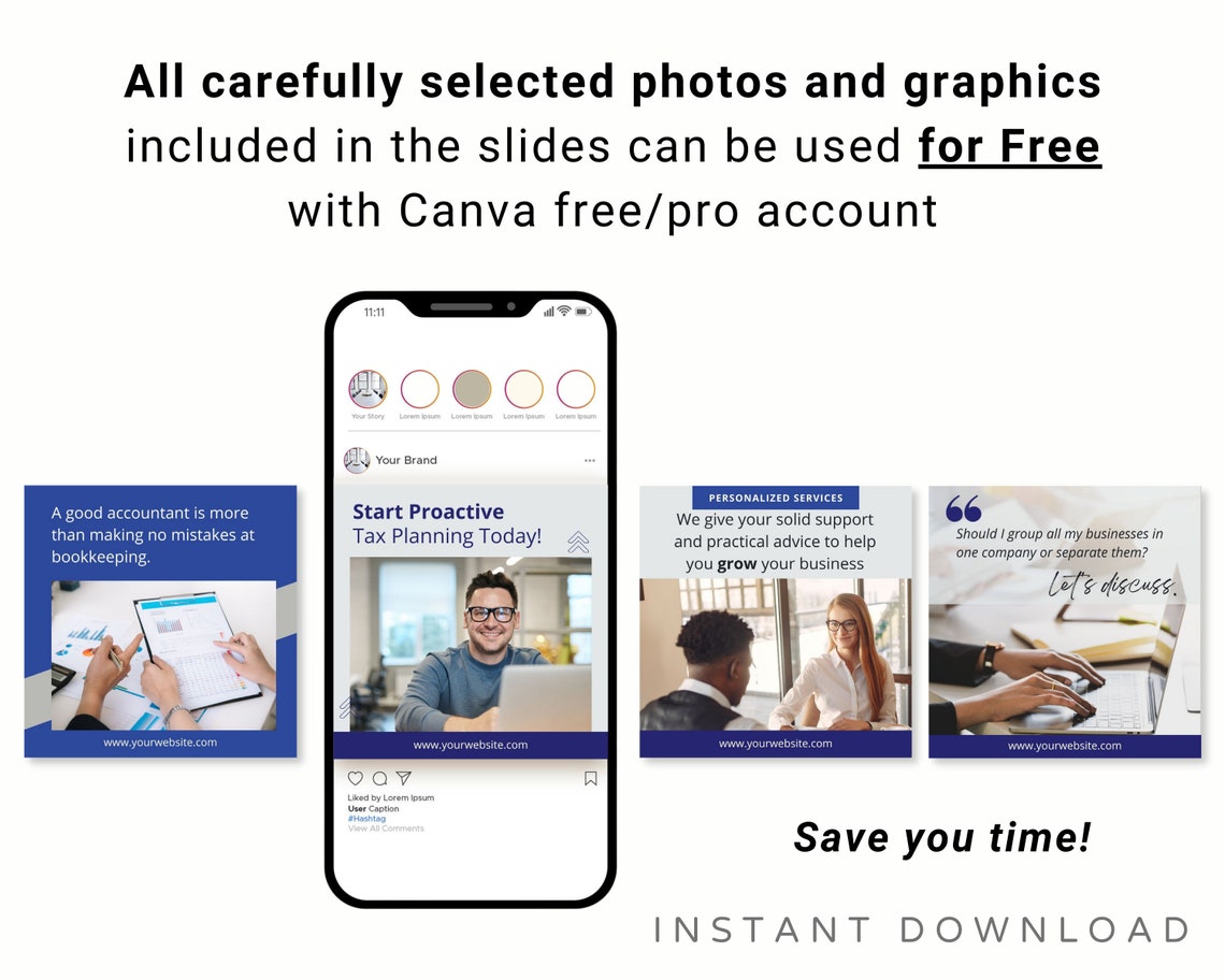 30 Accounting Instagram Post Canva Templates, Accountant Social Media ...