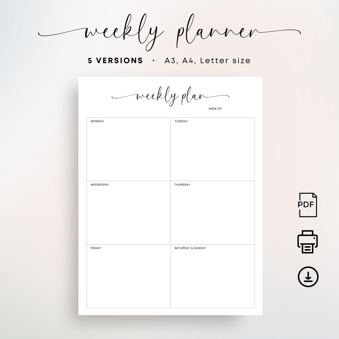 Weekly Planner Printable to Do List Vertical Elegant Daily to Do List ...