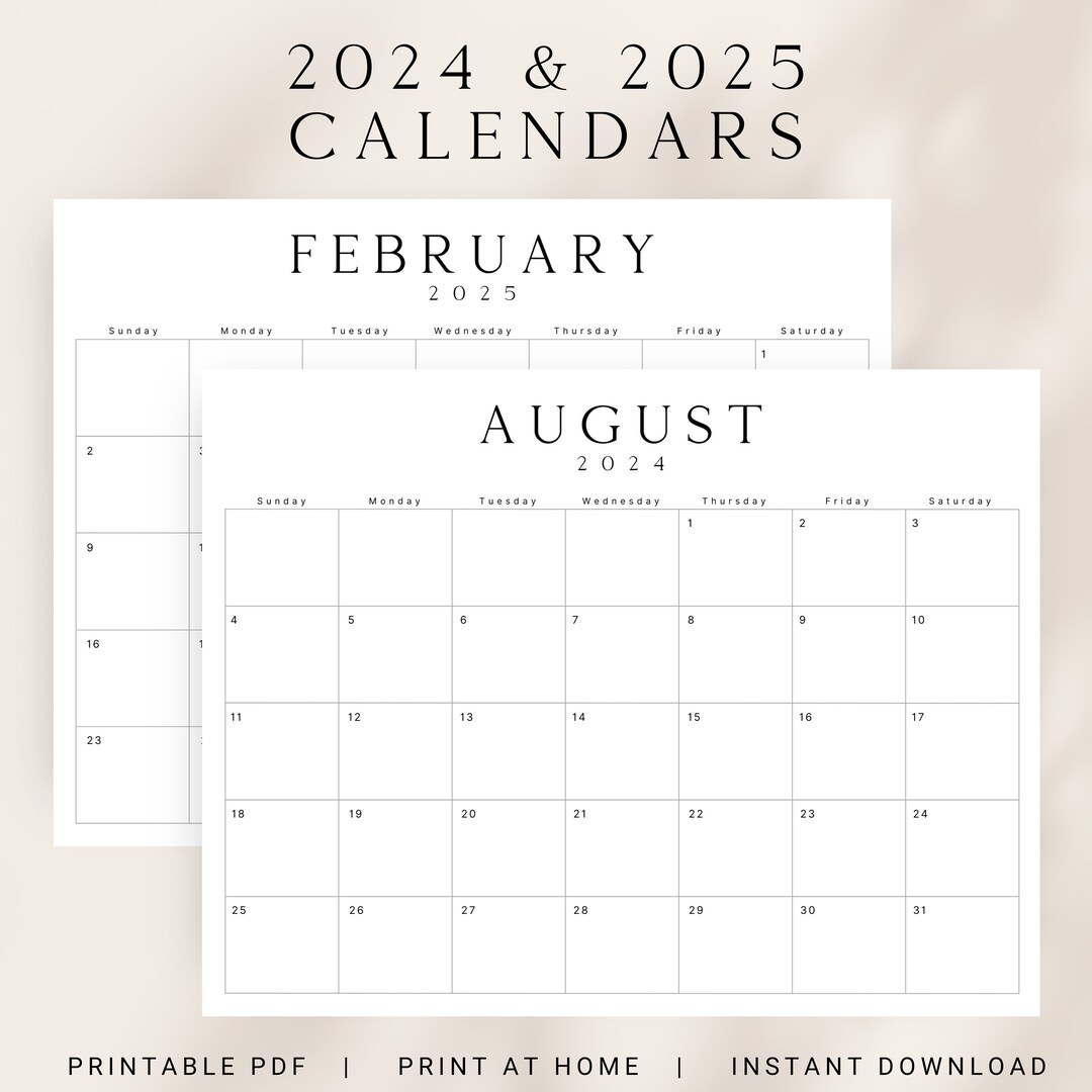 2024 & 2025 Calendar 2024 2025 Monthly Planner Landscape 2024 Monthly ...