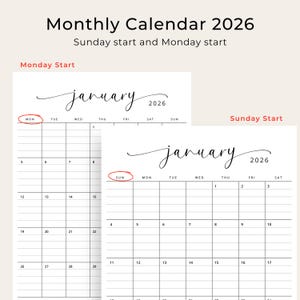 2026 Planner With Lines 2026 Monthly Calendar 2026 Lined Block ...