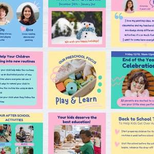 30 Kids Education Instagram Post Canva Template Early Childhood ...