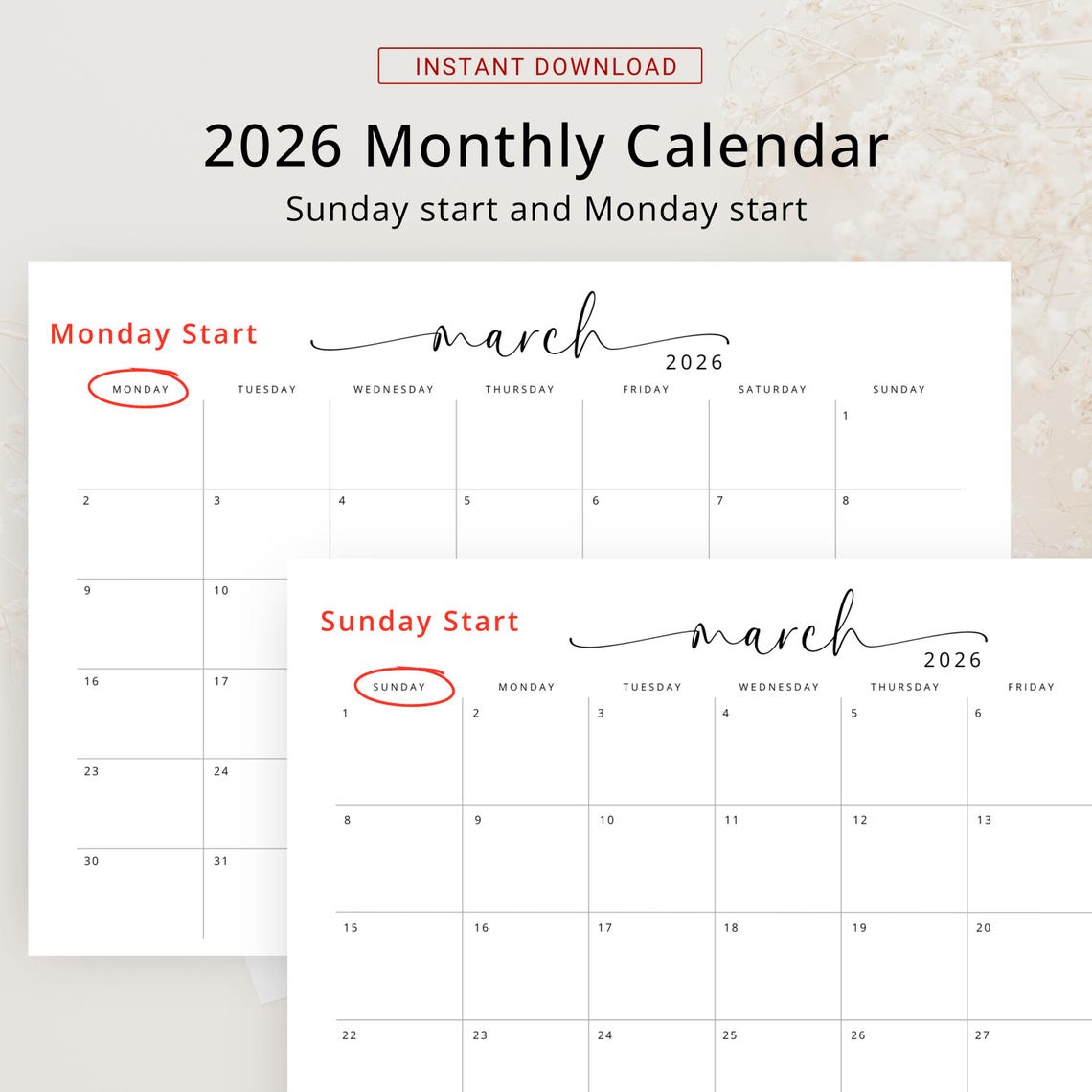 A3 2026 Calendar 2026 Planner A3 Landscape Monthly Calendar 2026 Wall ...
