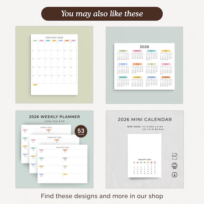 2026 2027 Monthly Calendar With Lines PRINTABLE PDF 2026 2027 Planner ...
