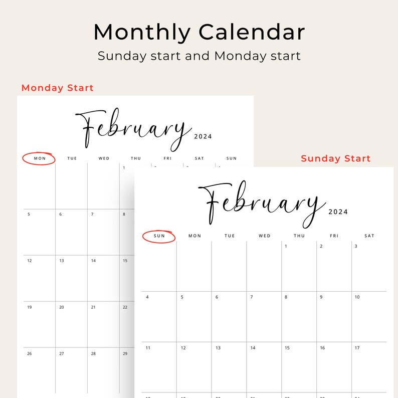 2023 2024 Calendar Printable 2023 2024 Monthly Planner Portrait A4 ...