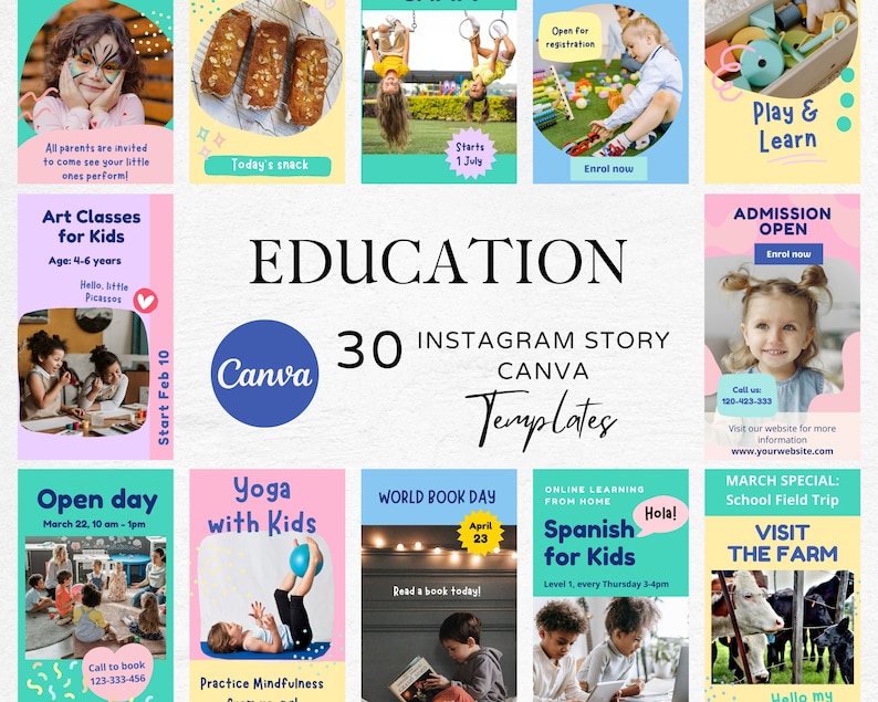 30 Kids Education Instagram Story Canva Template Early - Etsy