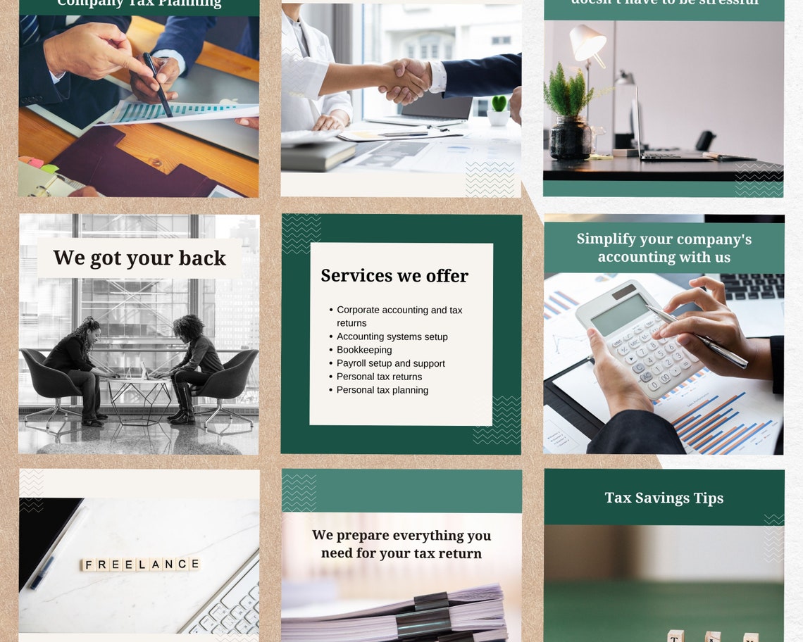40 Accounting Instagram Post Bookkeeping Canva Templates - Etsy