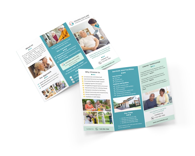 Adult Daycare Center Trifold Brochure Adult Day Center Leaflet Canva ...