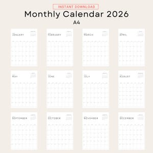2026 Calendar Vertical 2026 Monthly Planner With Next Month PRINTABLE ...