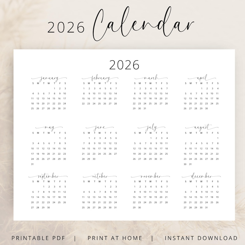 Wall Scroll Calendar 2026 - Etsy