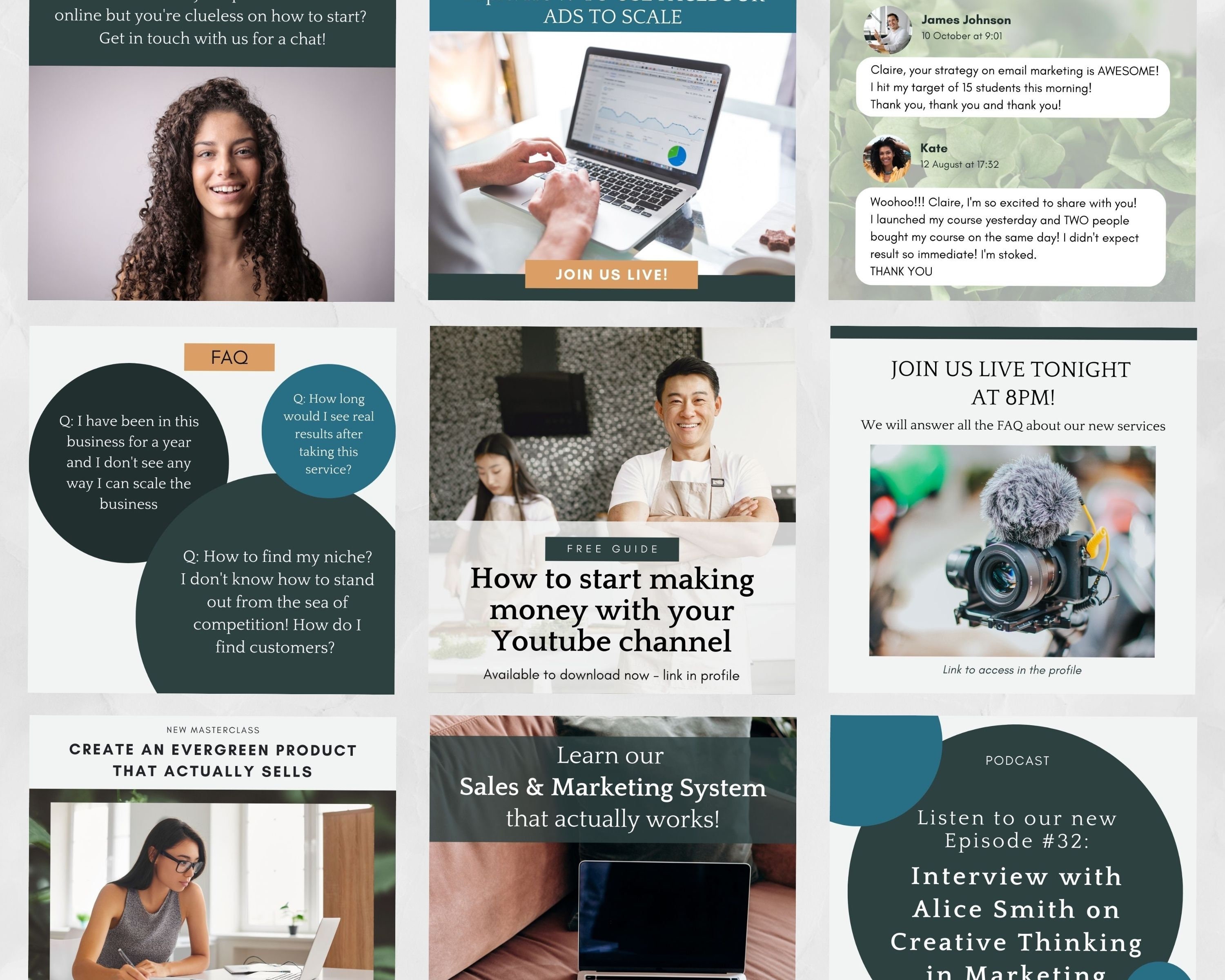 30 Coach & Online Course Creator Instagram Post Canva Template Course ...