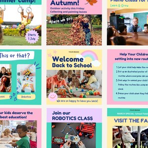 30 Children Education Facebook Post Canva Template Kindergarten ...
