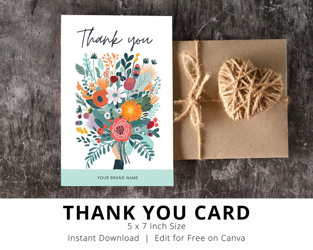 EDITABLE Thank You Card for Package PRINTABLE Thank You Card for Small ...