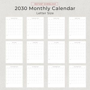 2025 to 2030 Monthly Planner Portrait Calendar 2025-2030 Monthly ...