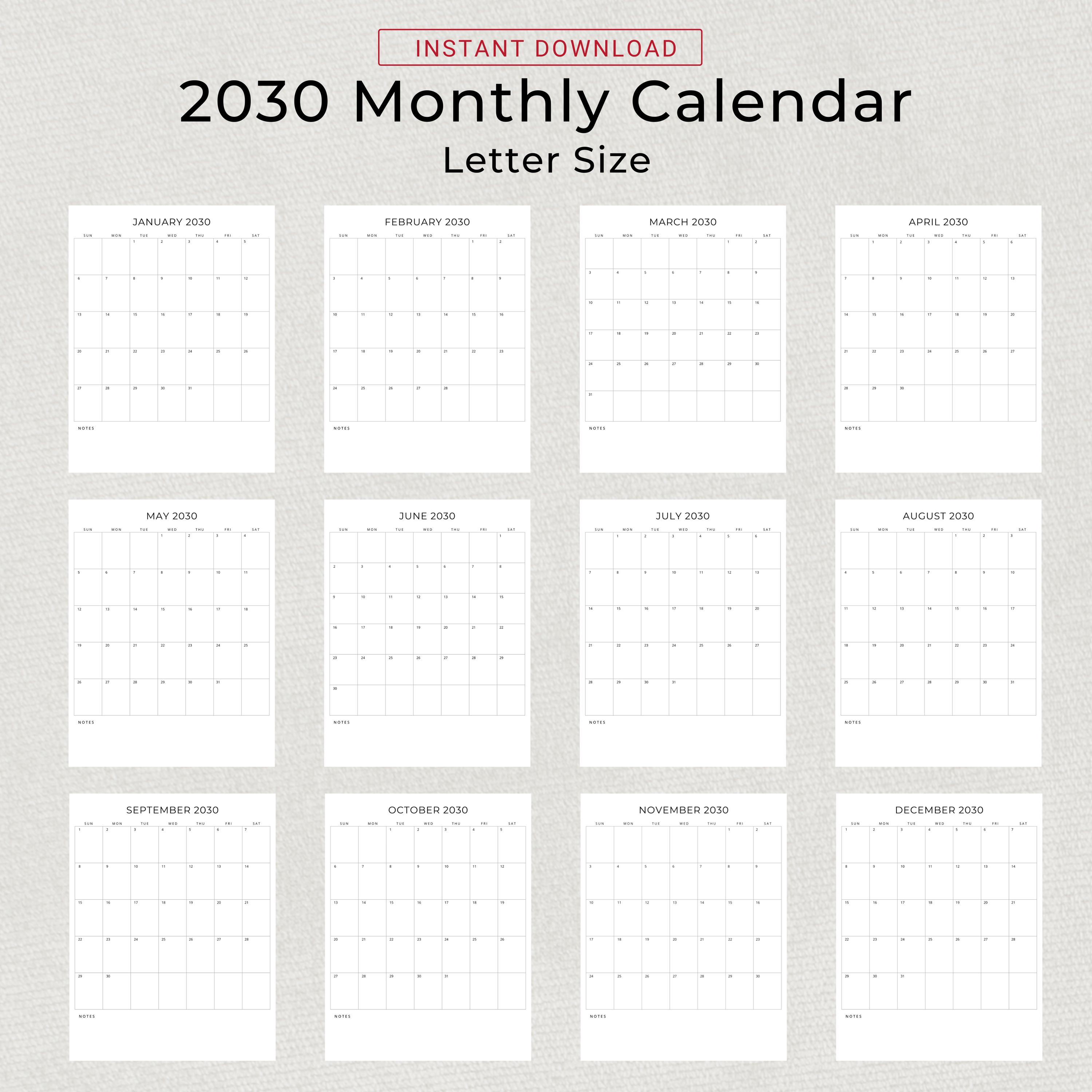 2025 to 2030 Monthly Planner Portrait Calendar 2025-2030 Monthly ...