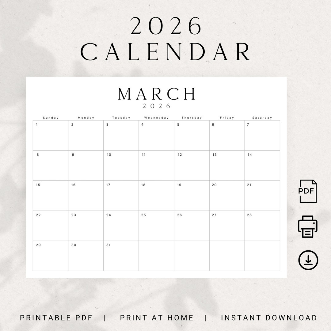 2026 Minimalist Calendar 2026 Monthly Planner Landscape LUXE 2026 ...