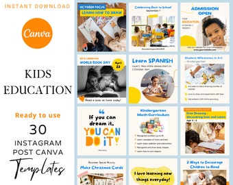 Education Instagram Posts Canva Template Early Childhood - Etsy