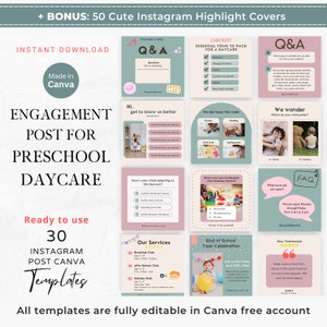30 Instagram Post Montessori School Canva Template Montessori Education ...