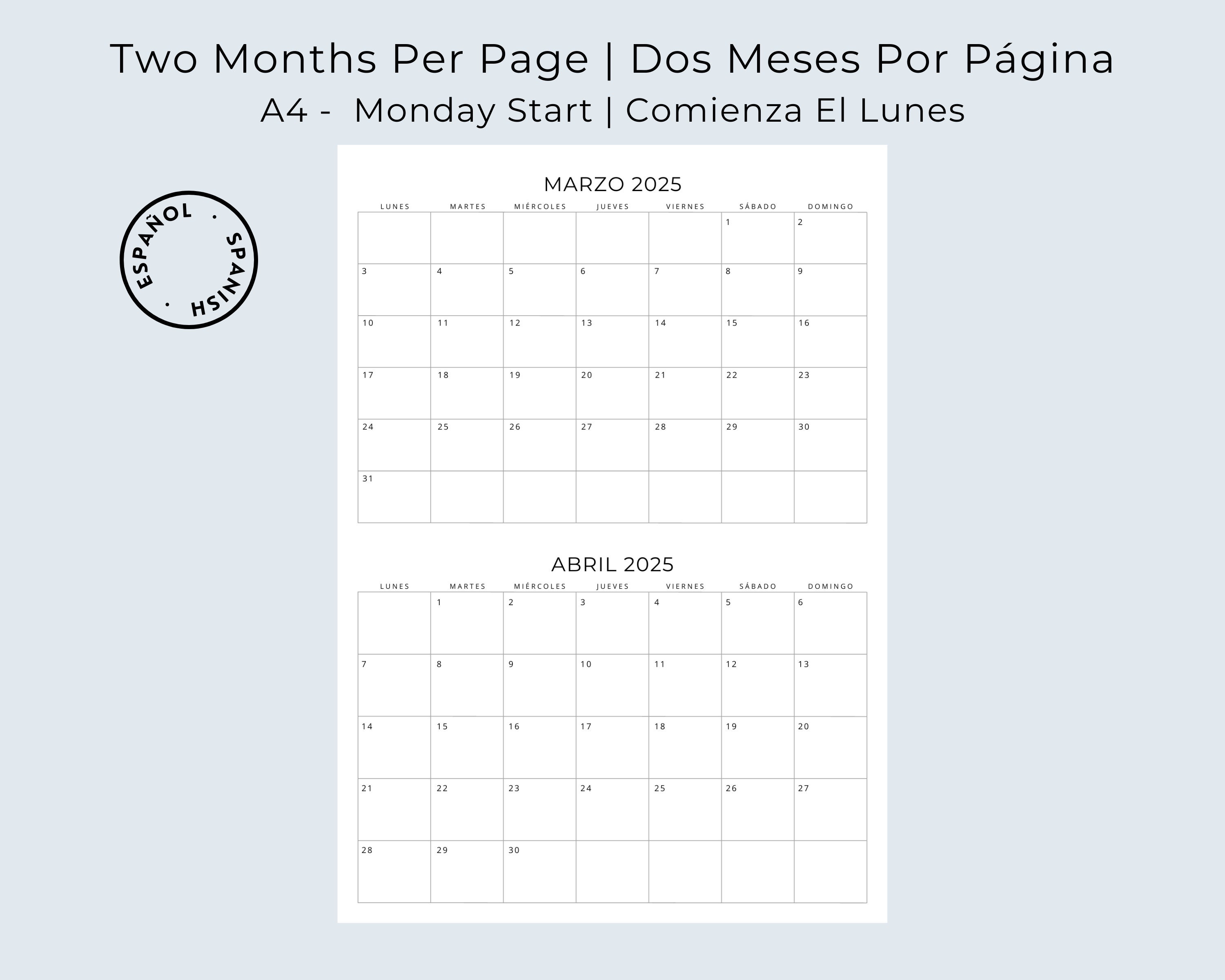 Calendario 2023 2024 2025 2026 2027 Spanish Calendar 5 Years Planner ...