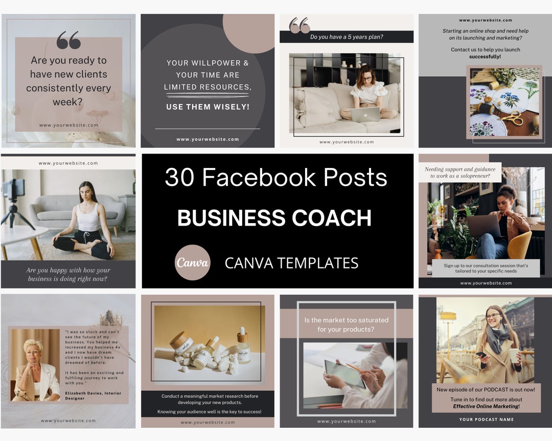 30 Business Coach Facebook Post Canva Templates Business - Etsy