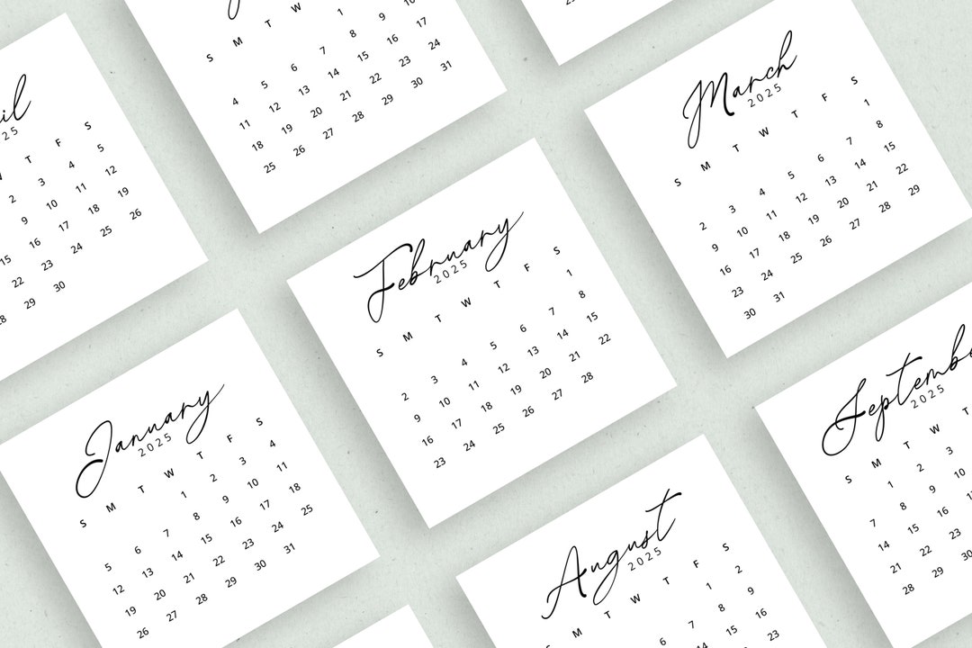 2025 Mini Calendar 3x3 Inch 2025 Small Calendar Card 2025 Calendar ...