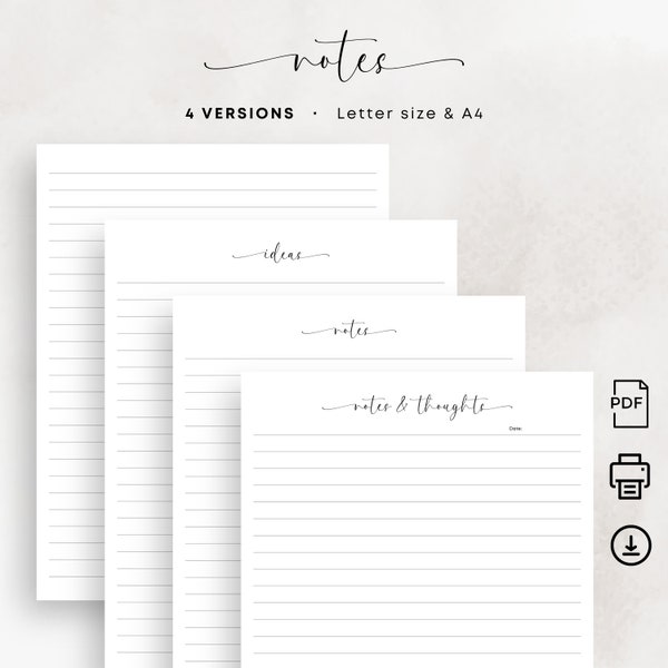 Printable Notes - Etsy