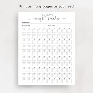100 Days Weight Tracker Printable Weight Loss Tracker PDF Weight Loss ...