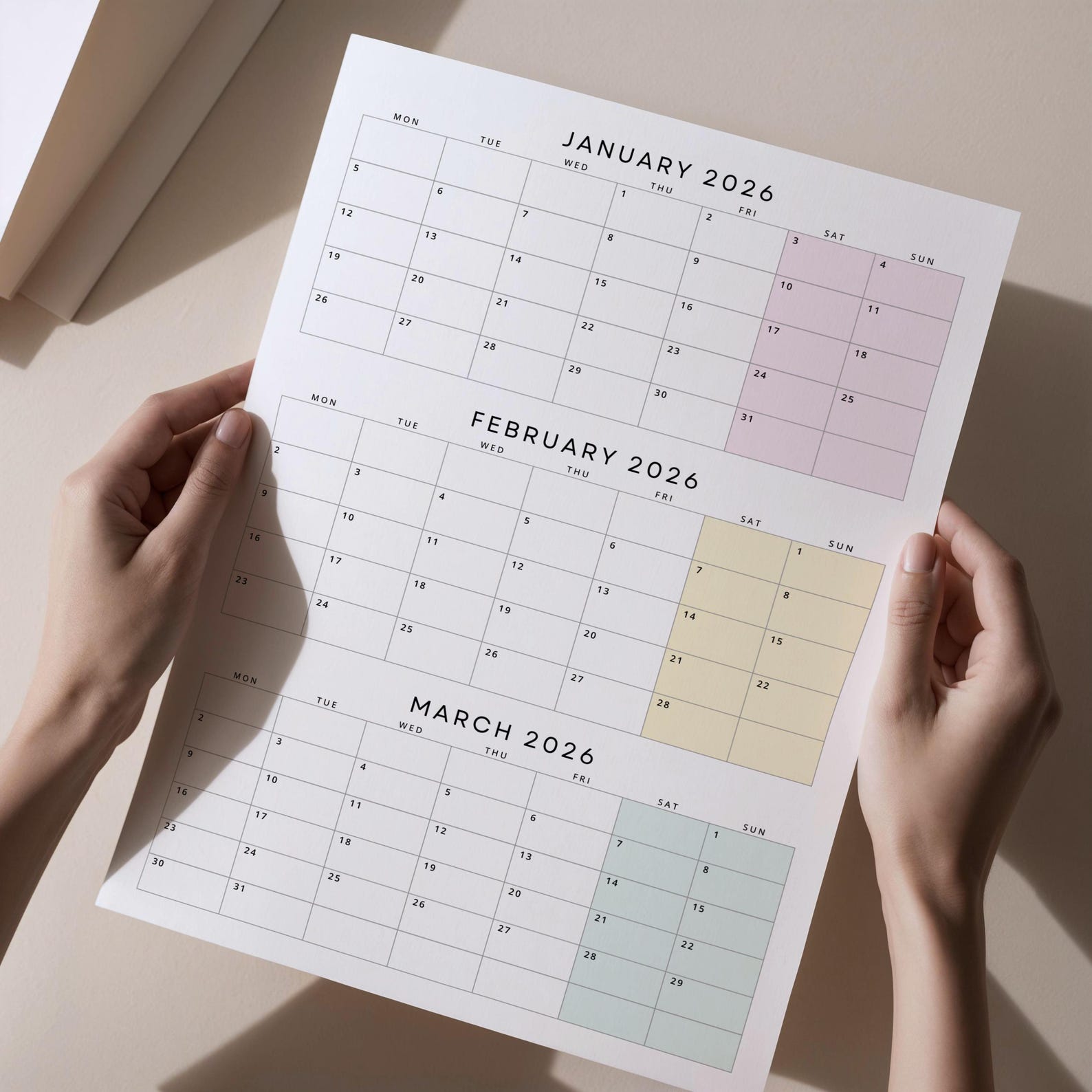 2025 2026 Quarterly Calendar 2025 & 2026 Quarterly Planner Three Months ...