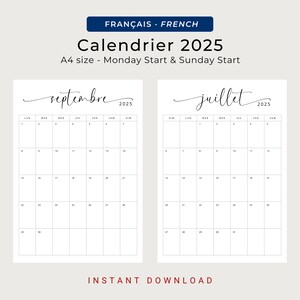 Calendrier 2024 2025 Calendrier Français 2024 2025 Planificateur ...