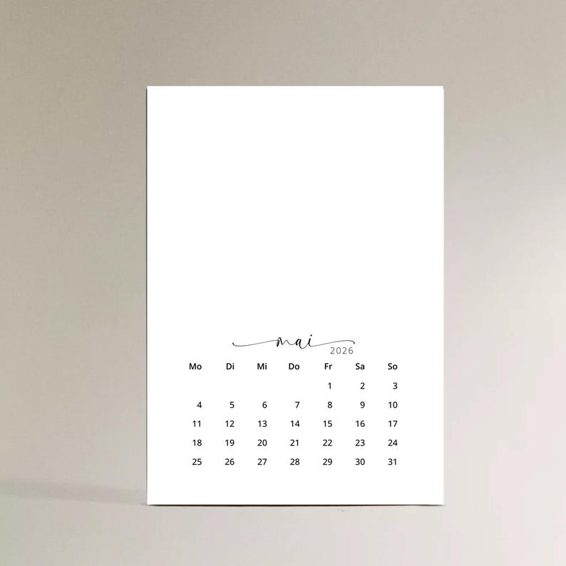 2026 Kalendar A3 A4 A5 2026 Kalender Auf Deutsch PRINTABLE PDF Elegant ...