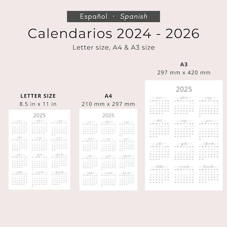 2024 2025 2026 Calendarios En Español 2024 2025 2026 Calendario Español ...