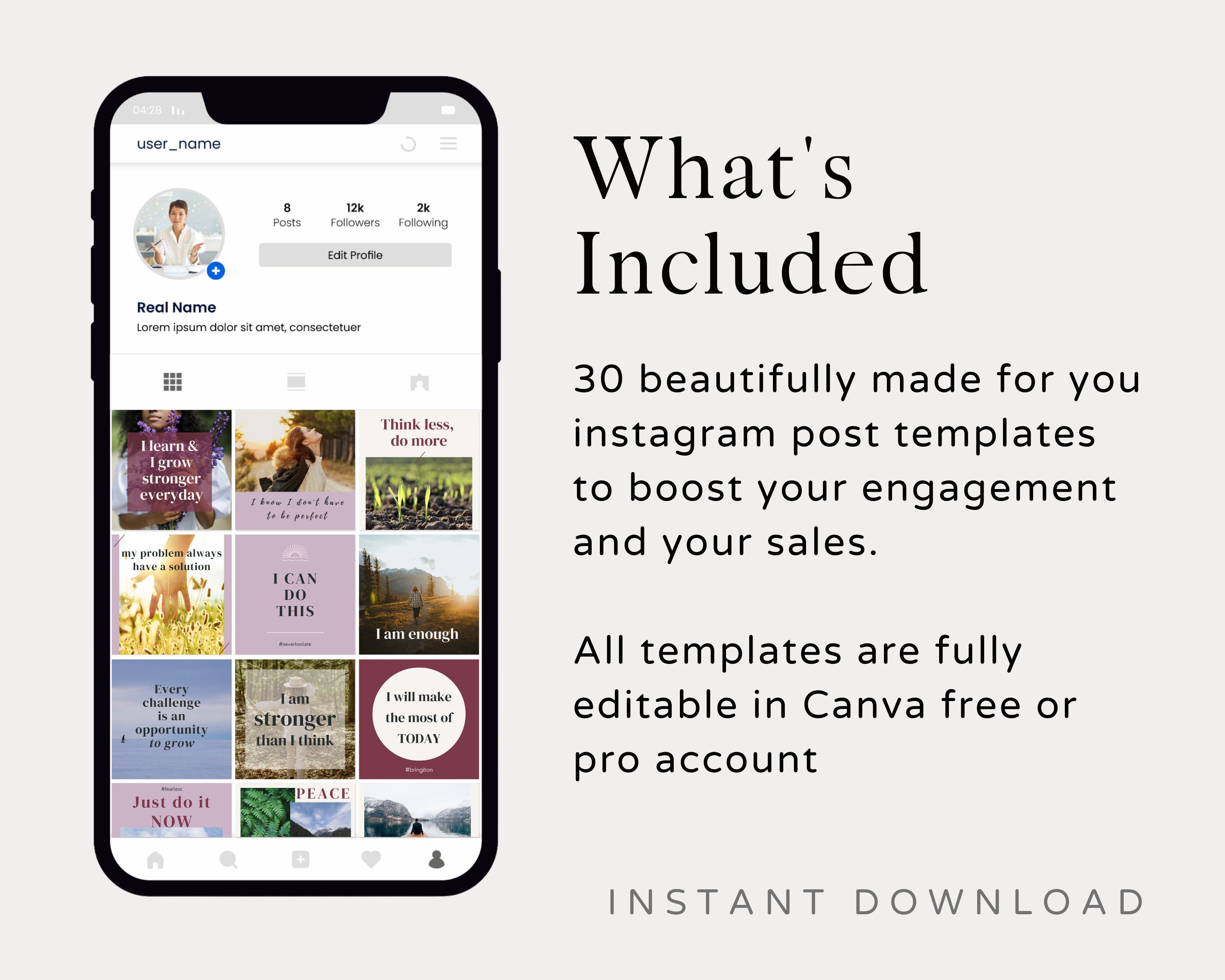30 Life Coach Instagram Post Canva Template Mindset Coach Purple Social ...