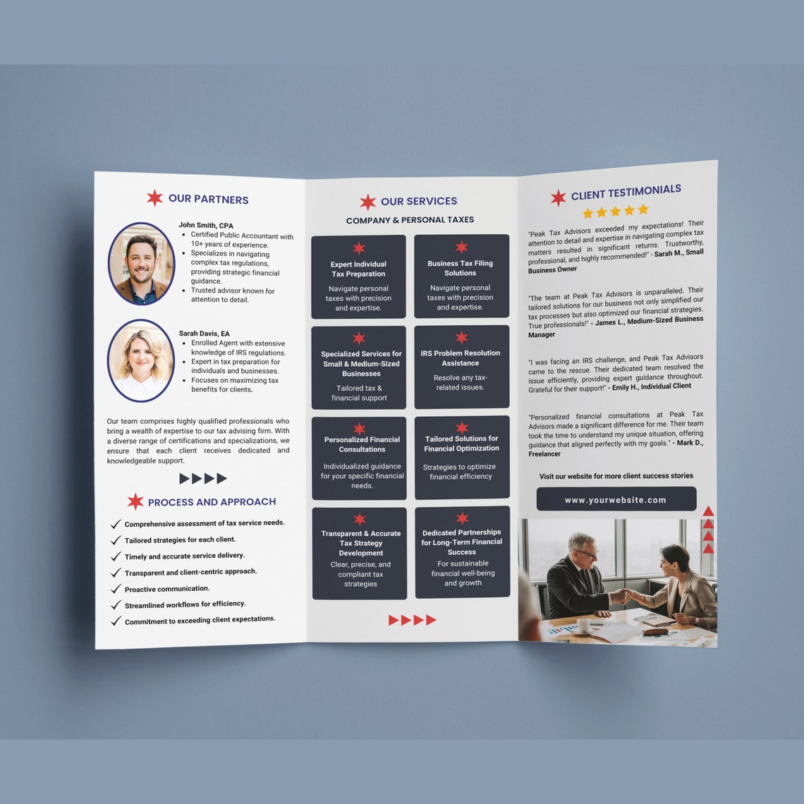 Editable Tax Preparer Trifold Brochure Accountant CPA Brochure Tax ...