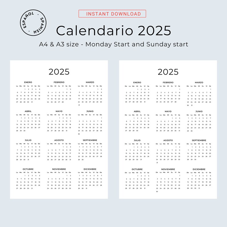 Calendario 2024 2025 Calendario En Español 2024 2025 Calendarios ...