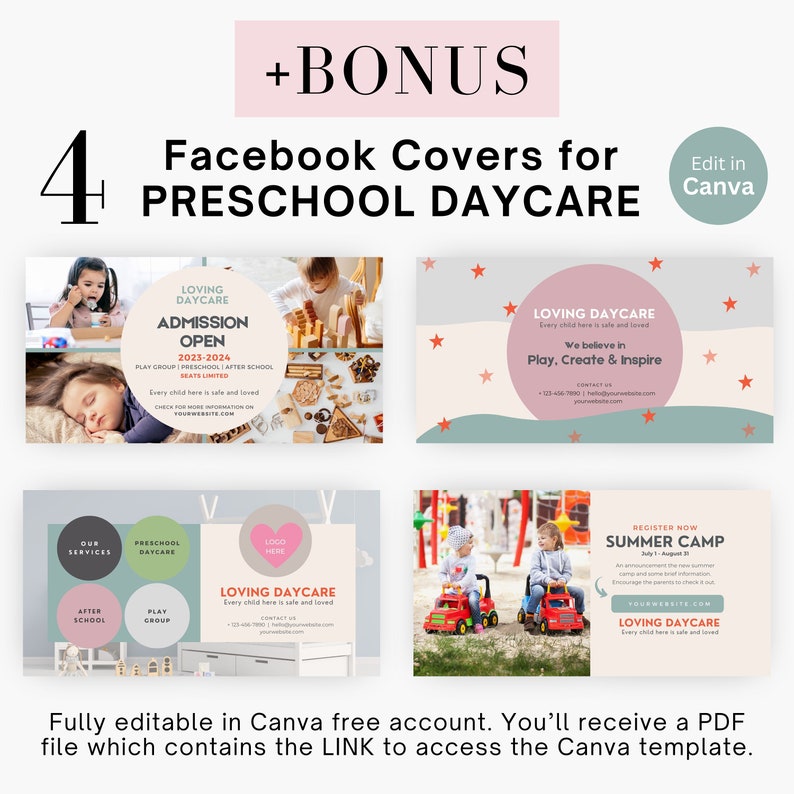 30 Preschool Daycare Facebook Engagement Post Canva Template Childcare ...