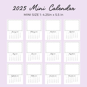2025 Mini Calendar With Wavy Frame 2025 Small Desk Calendar Trendy 2025 ...