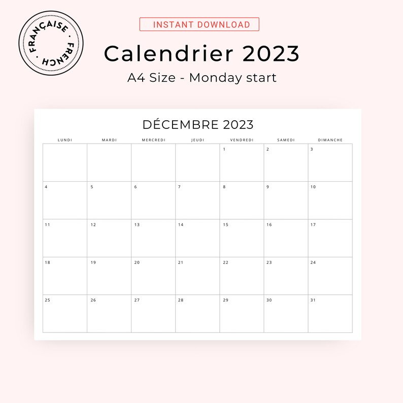 2023 2024 Calendrier Français 2023 2024 French Calendar 2023 2024 ...