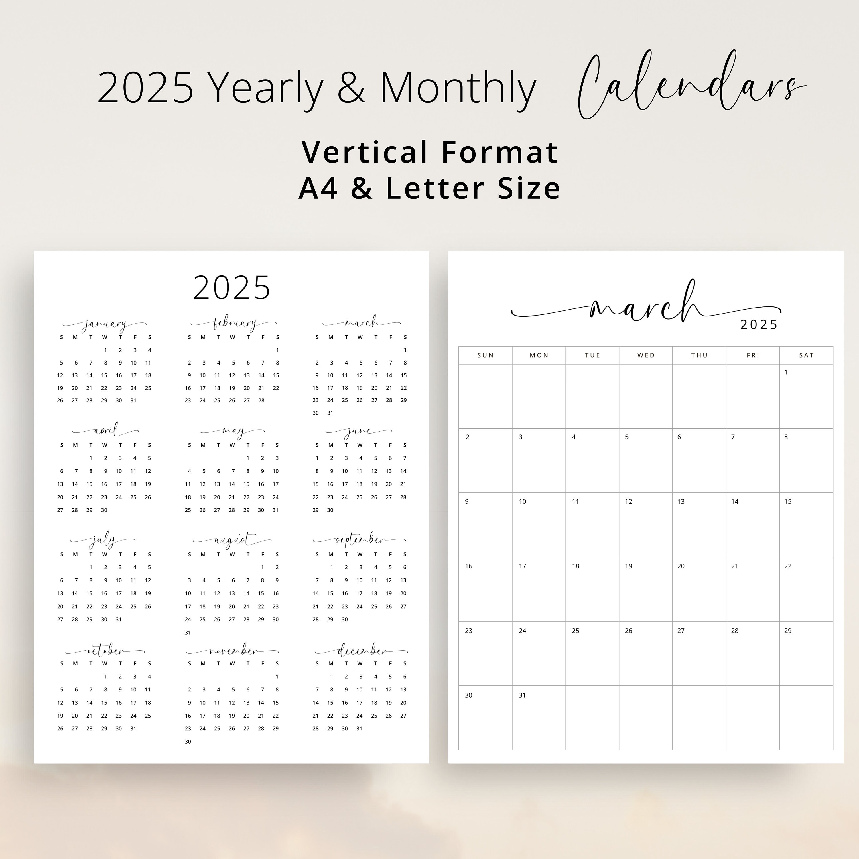2025 BUNDLE Calendar & Planner 2025 Monthly Planner Year Calendar to Do ...