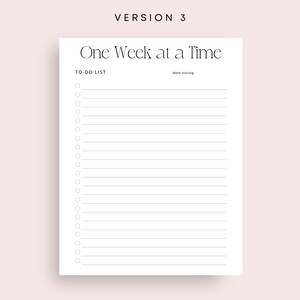 To Do List PRINTABLE PDF Inspirational Daily to Do List Weekly to Do ...