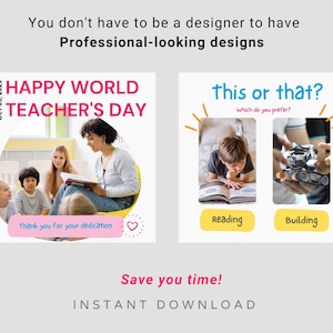 30 Kids Education Facebook Post Canva Template Back to School Early ...