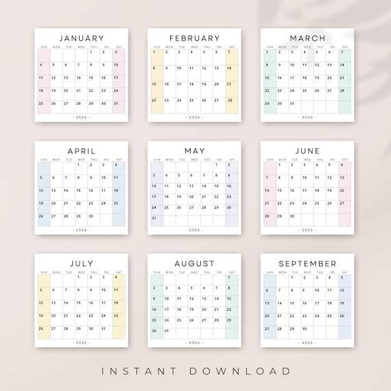 Esty 2026 Desk Calendars 2024 Mini Desk Calendar Monthly Simple Style ...