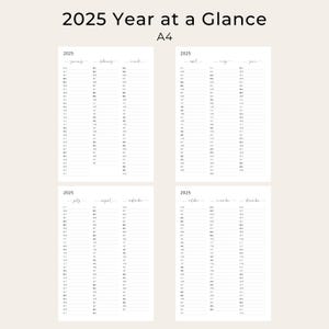 2025 Year at a Glance Calendar 2025 Yearly Planner Vertical 3 Months ...