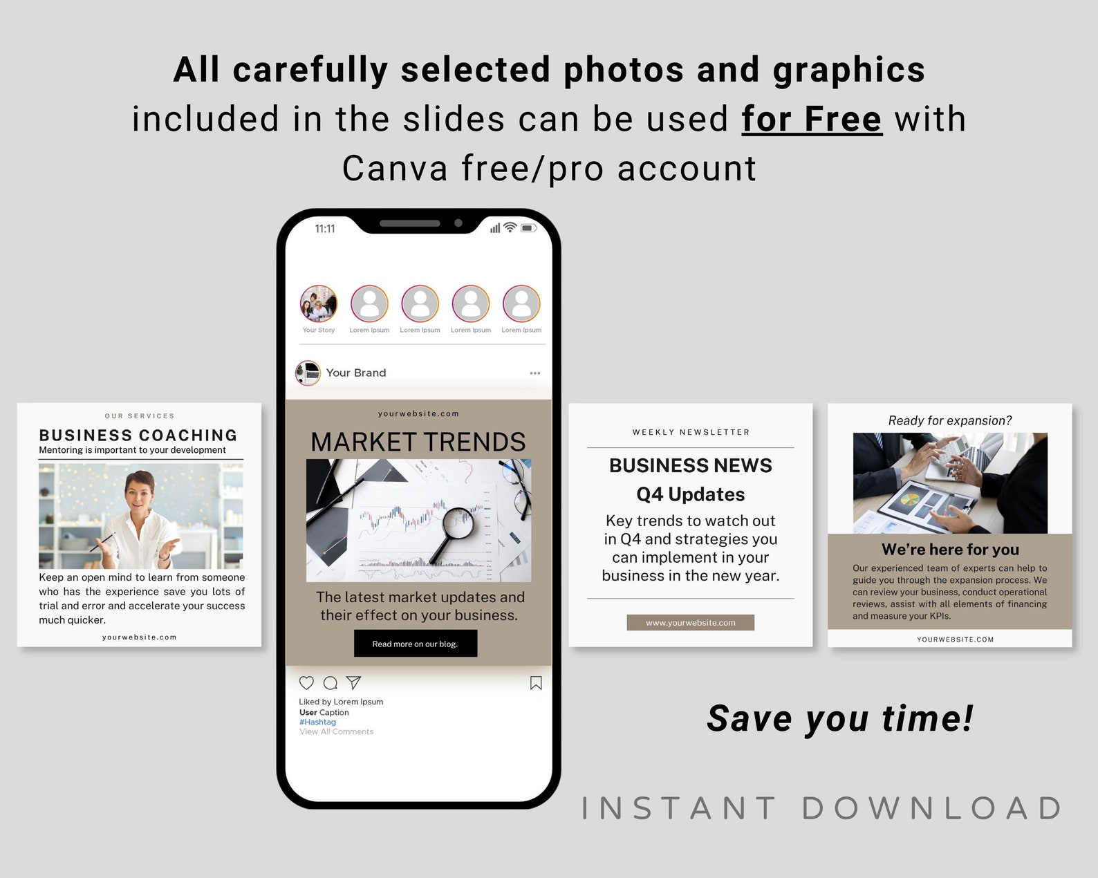 30 Business Consulting Instagram Post Canva Template Business Development Coach Business ...
