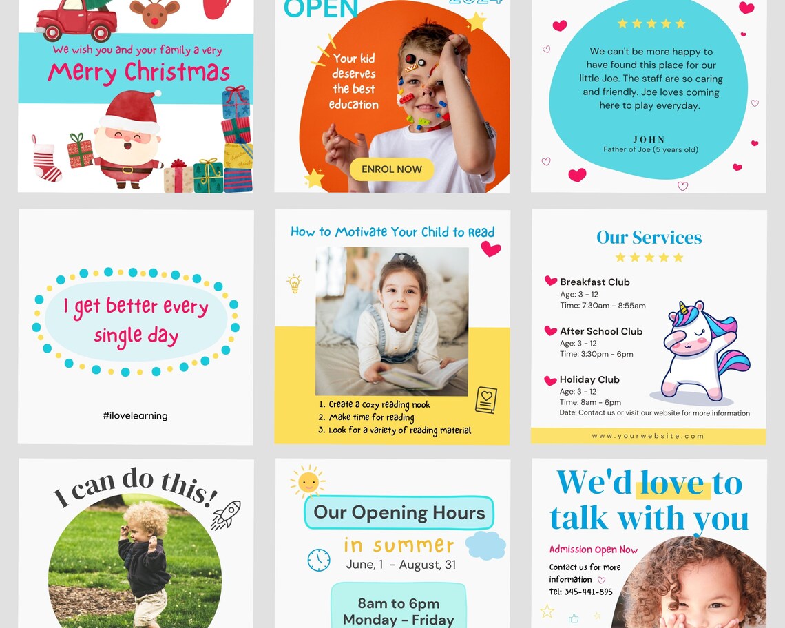 30 Kids Education Facebook Post Canva Template Back to School - Etsy